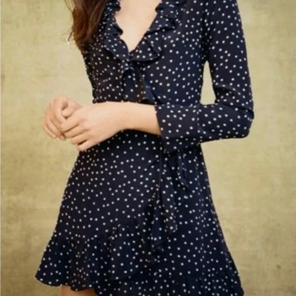Realisation Par | Dresses | Realisation Par Blue Long Sleeve Wrap ...